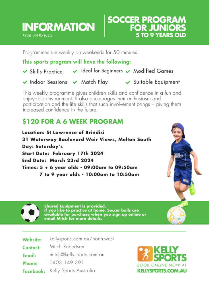 Kelly Sports - Soccer Program - St Lawrence of Brindisi Catholic ...